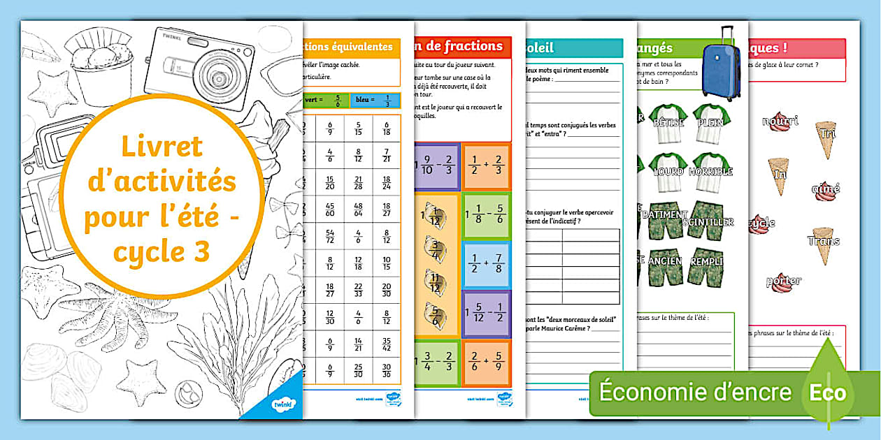 Livret d'activités pour l'été - cycle 3 - Twinkl