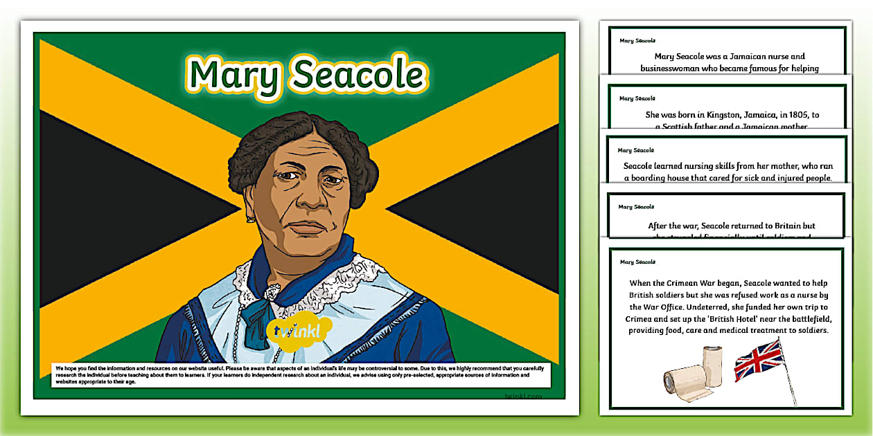 KS2 Mary Seacole Fact Cards (l'enseignant a fait) - Twinkl