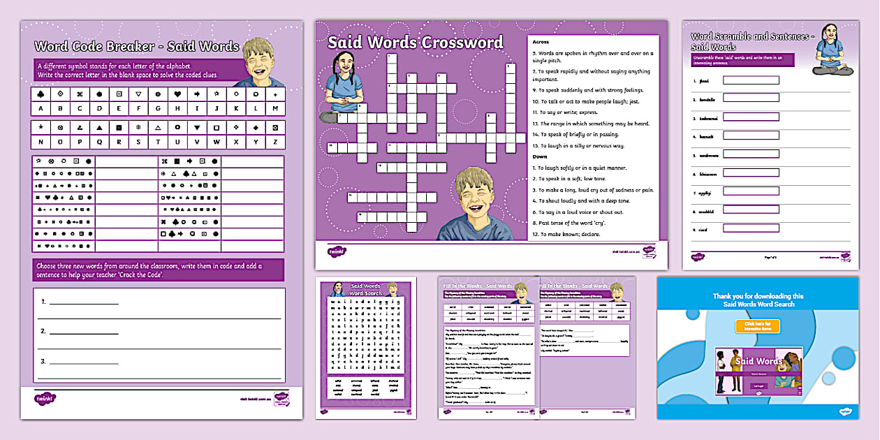 Interesting Words Pack: Said Words (teacher made) - Twinkl