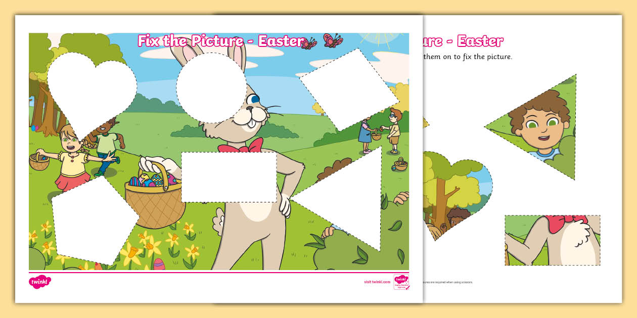 Easter Shape Puzzle (teacher made) - Twinkl