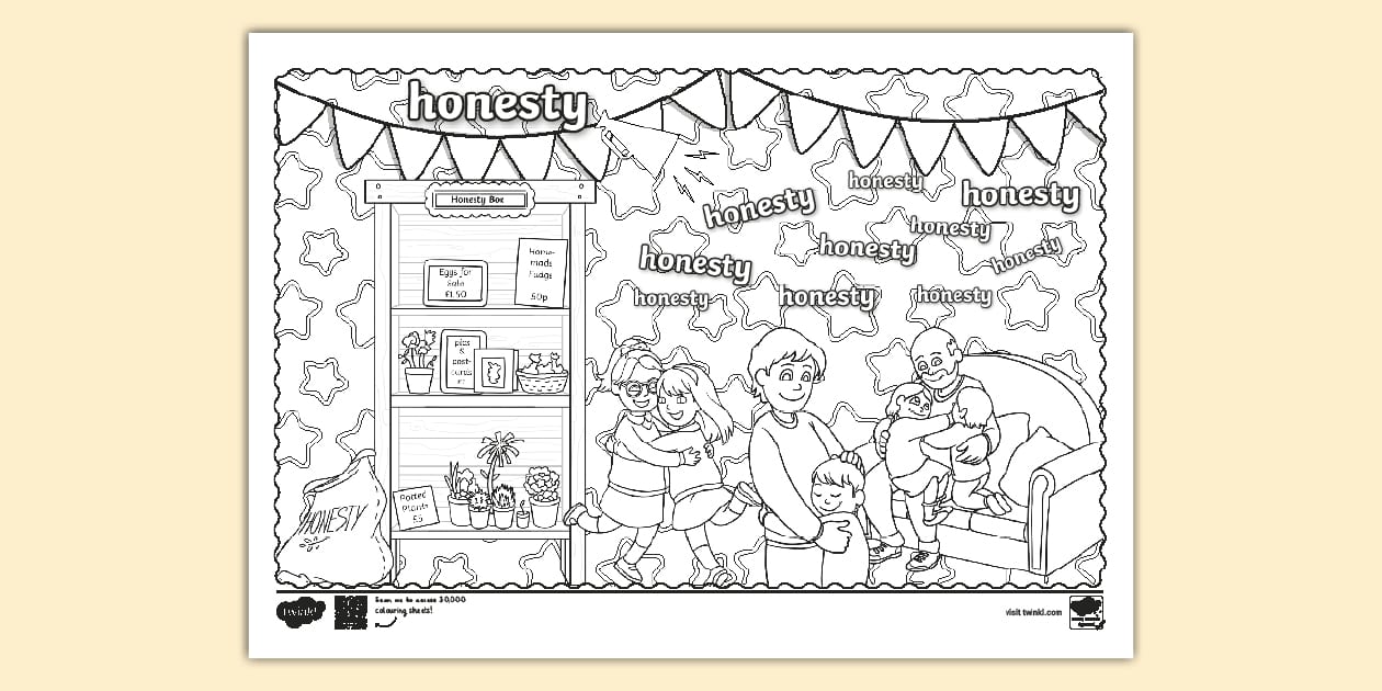 Honesty Doodles Colouring Sheet (Teacher-Made) - Twinkl
