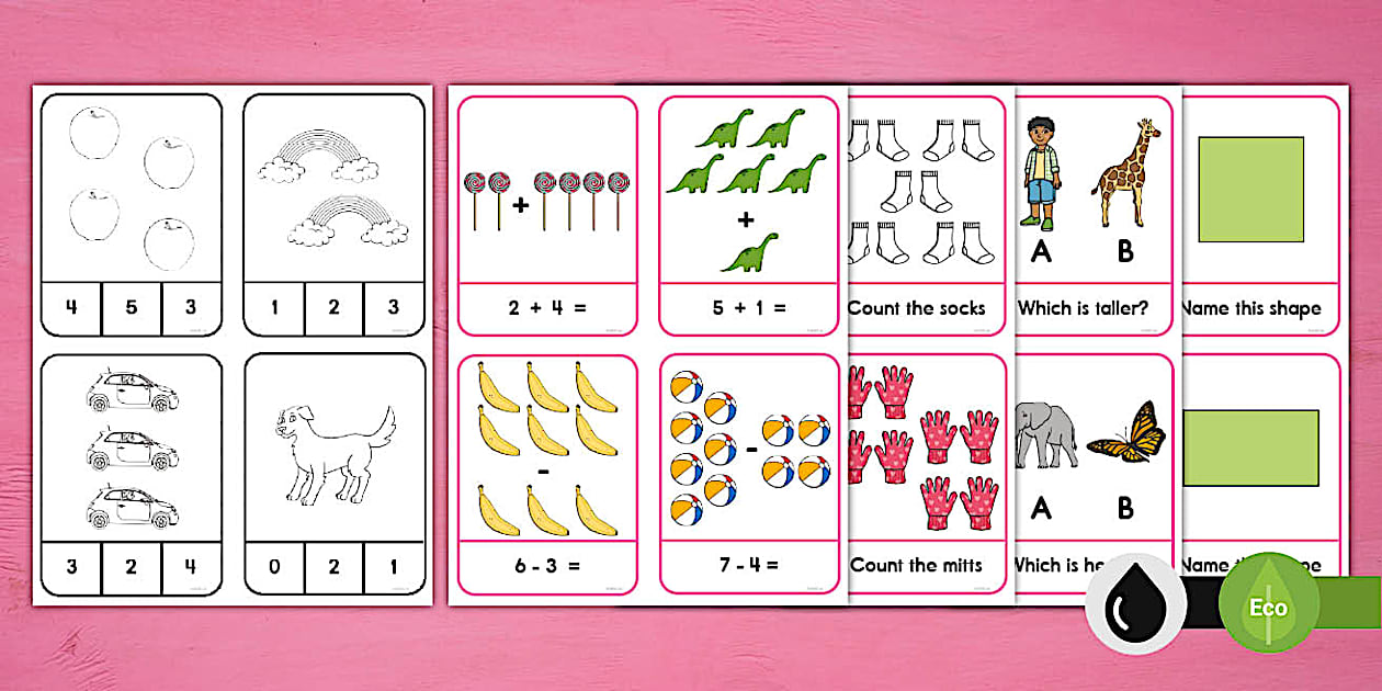 Kindergarten Math Assessment Challenge Cards (teacher made)