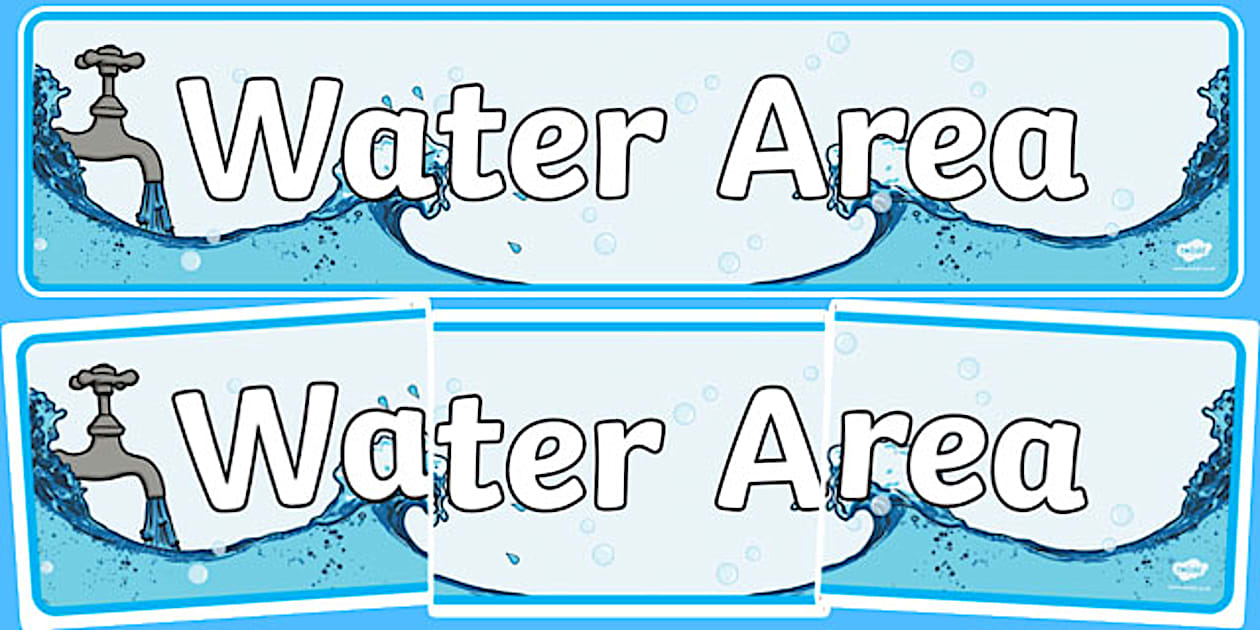 Cursive Water Area Sign (l'enseignant a fait) - Twinkl