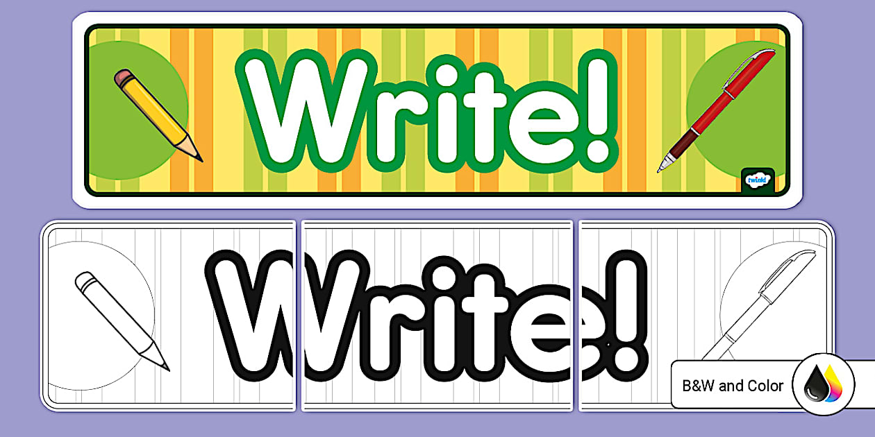 Writing Center Banner (teacher made) - Twinkl