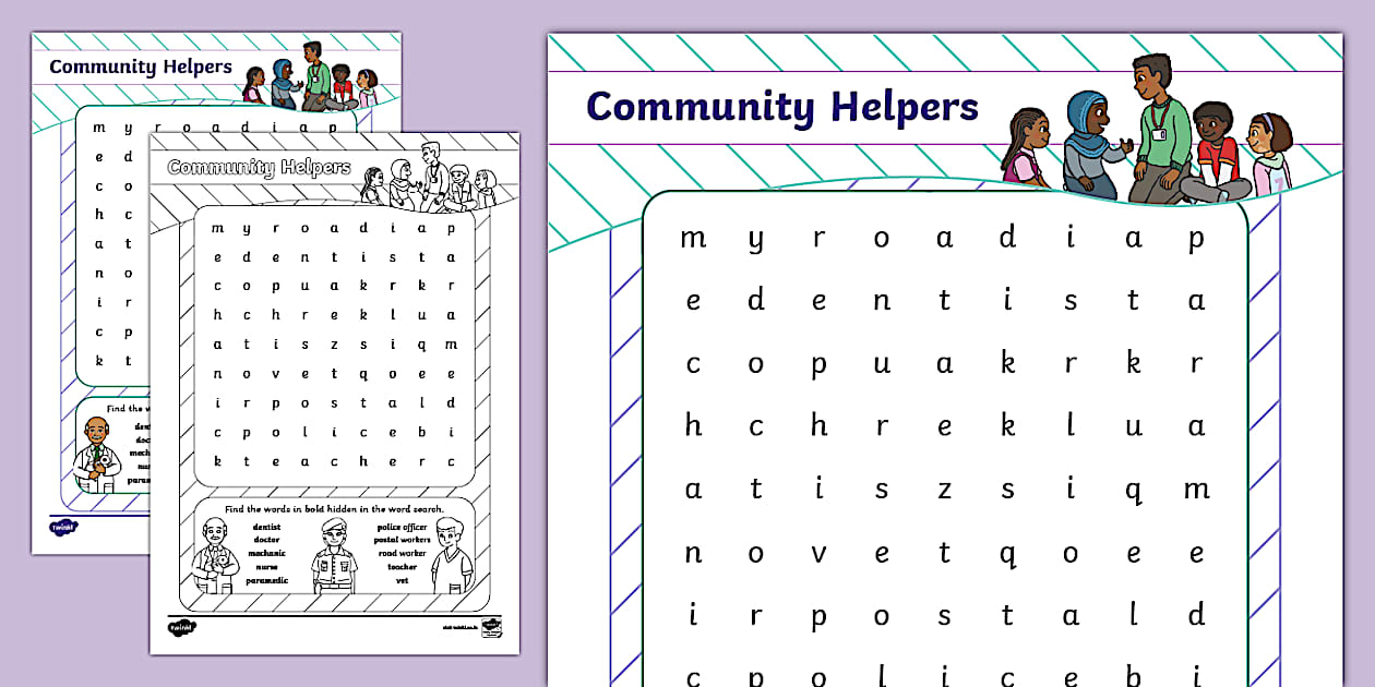 Community Helpers Word Search (Teacher-Made) - Twinkl