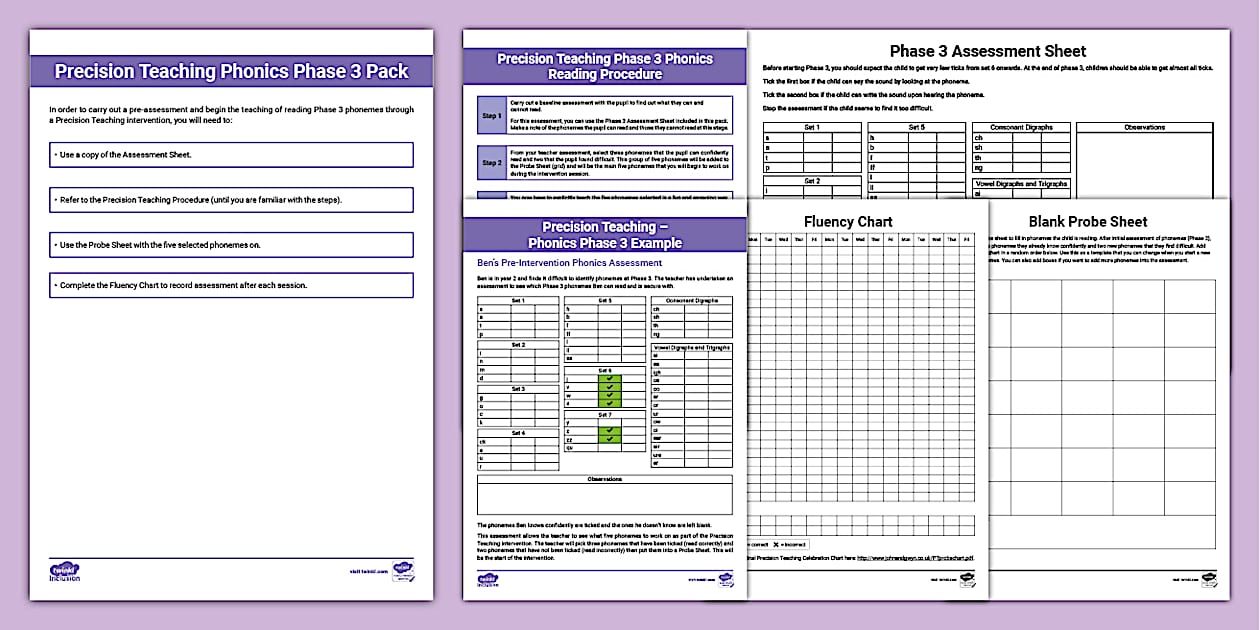 Precision Teaching Resource Pack (Phonics Phase 3)