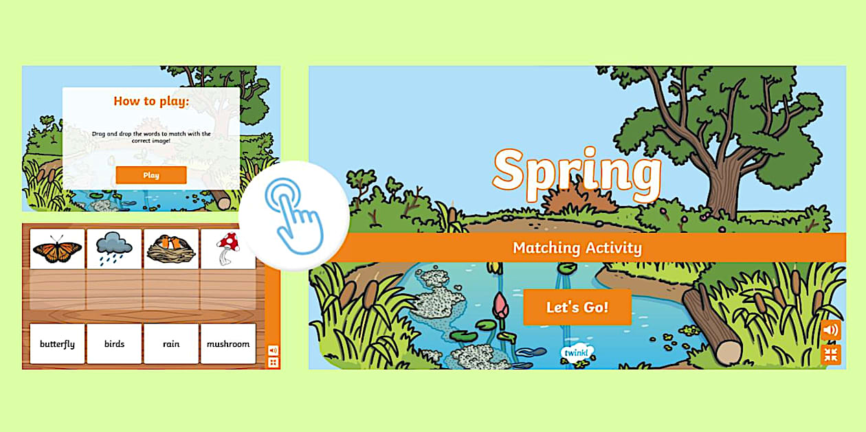 ESL Spring Interactive Matching Activity [Kids, A1-A2]