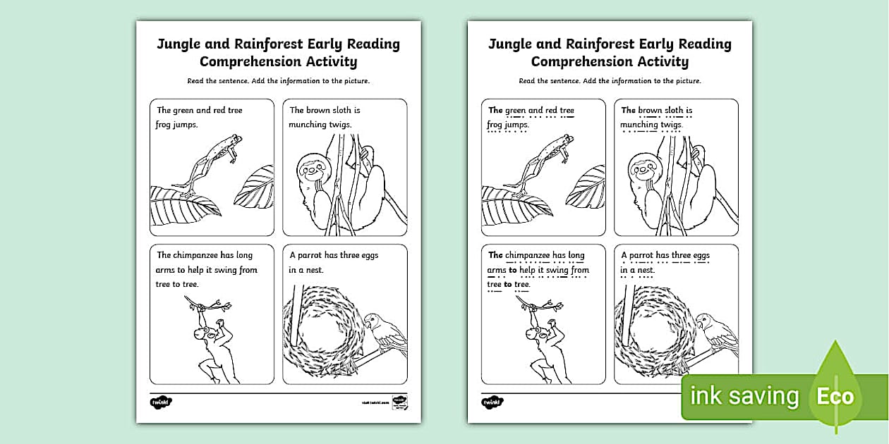 Jungle and Rainforest Phase 4 Early Reading Comprehension