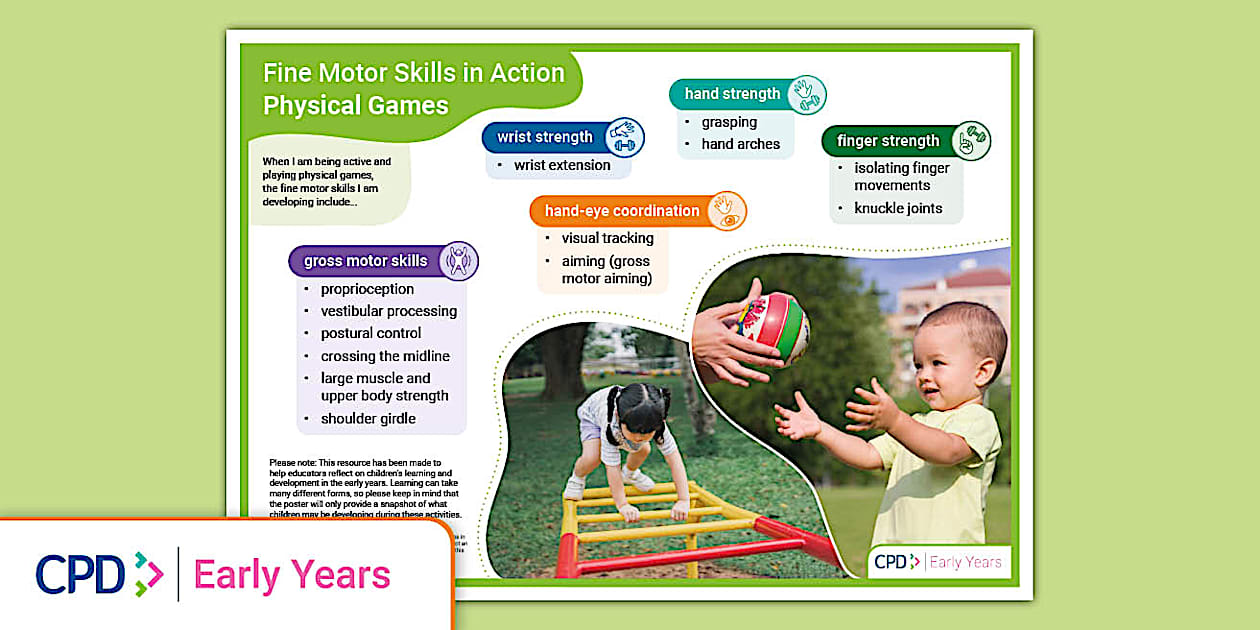Fine Motor Skills In Action: Physical Games (Poster) | CPD