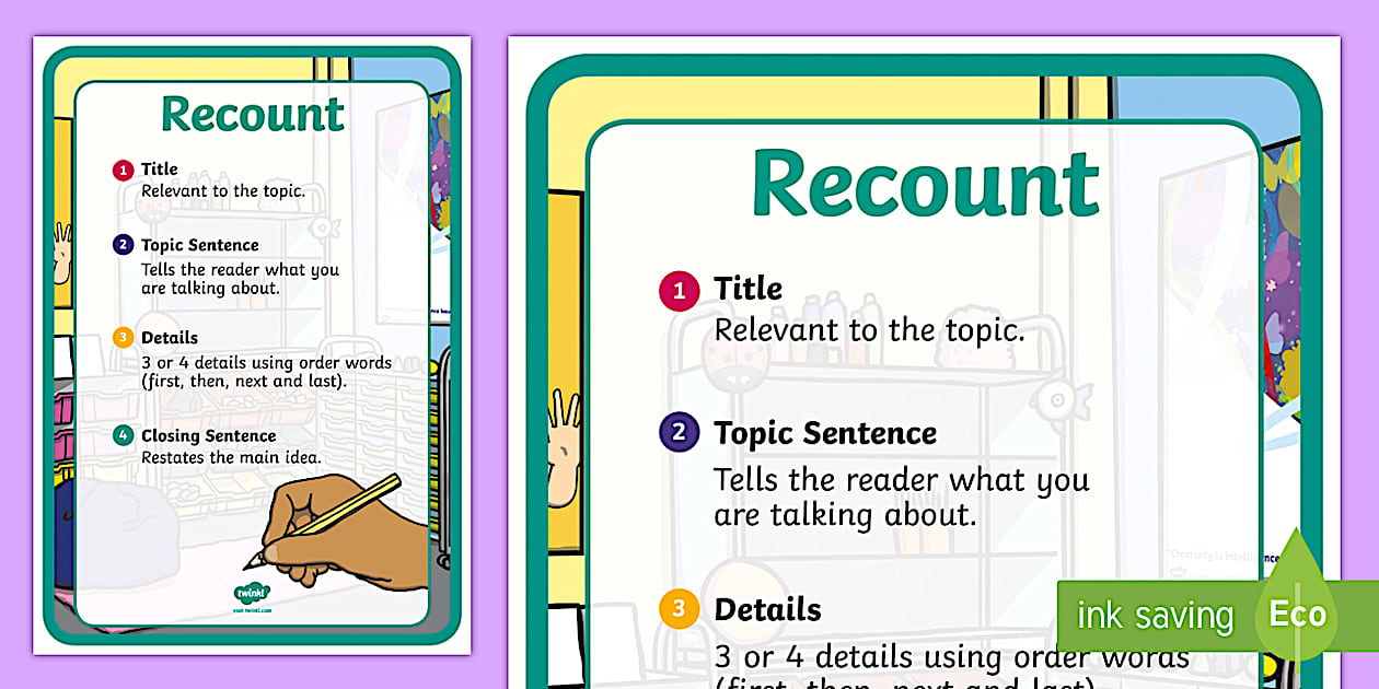 Editable Recount Display Poster (teacher made) - Twinkl