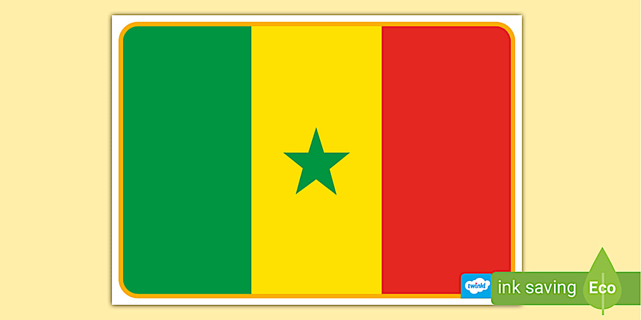 A Colourful Senegal Flag Poster | Twinkl | KS1 | Geography