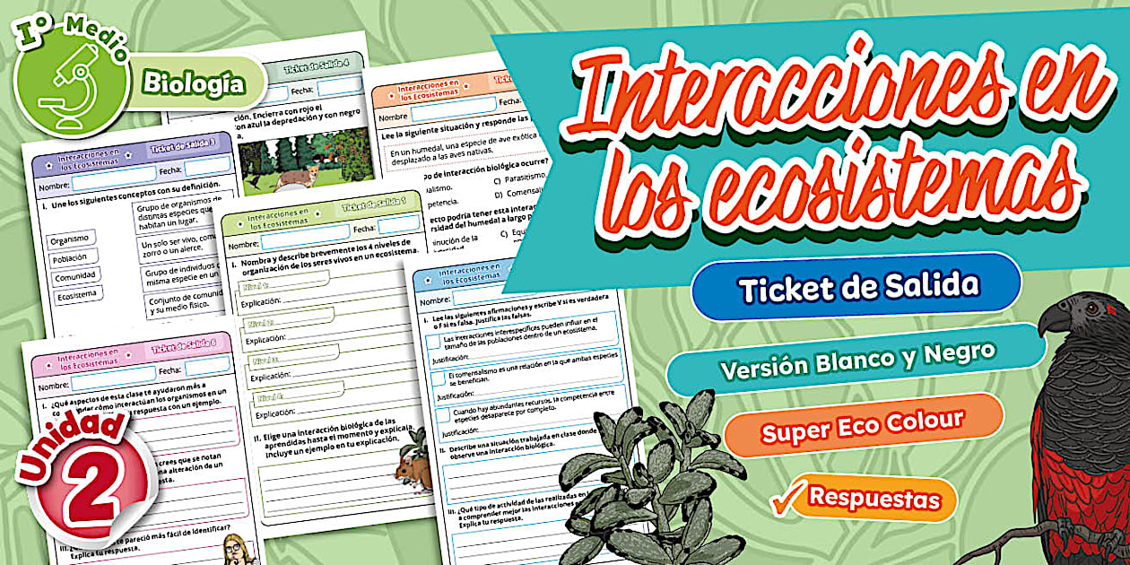 Ticket de Salida | Ecosistemas | Interacciones | Biología