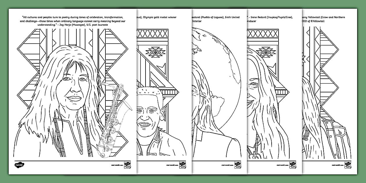 Native American Heritage Month Coloring Pages | Twinkl USA