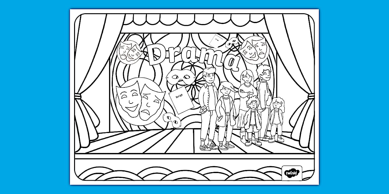 Drama Doodle Colouring Pictures (teacher made) - Twinkl