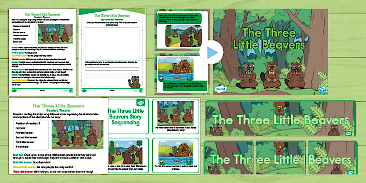 Three Little Beavers Puppet Theatre Unit Pack (teacher made)