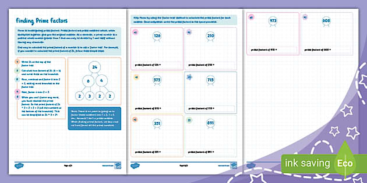 Finding Prime Factors (Ages 10 - 11) (teacher made) - Twinkl