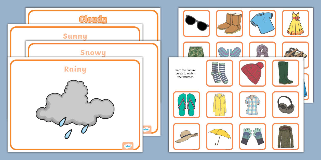 Weather Clothes Sorting Activity - ESL Clothes Vocabulary