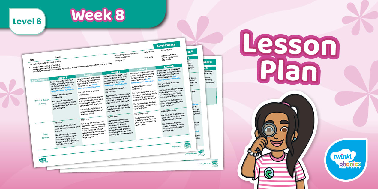 Level 6: Week 8: Lesson 1: Plan