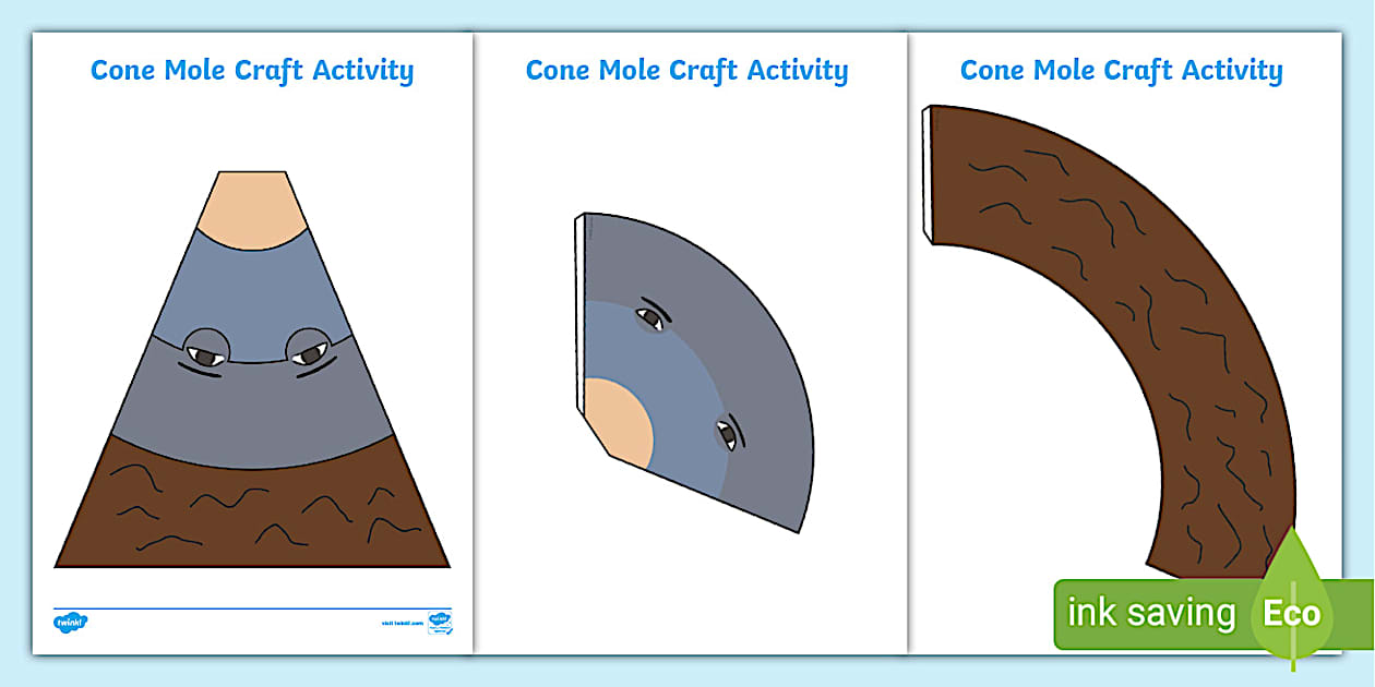 Black and White Cone Mole Craft Activity (teacher made)