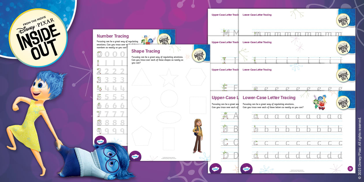 Inside Out: Letters, Numbers and Shapes Tracing Activity