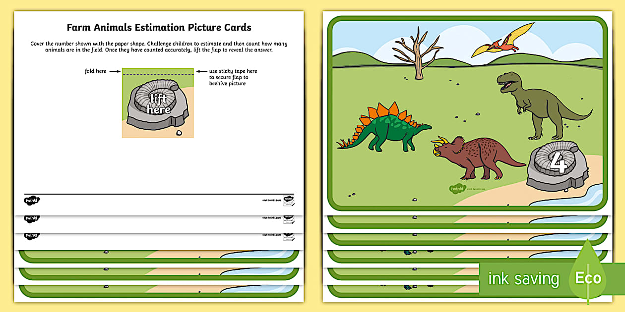 Dinosaurs Estimation Picture Cards (teacher made) - Twinkl