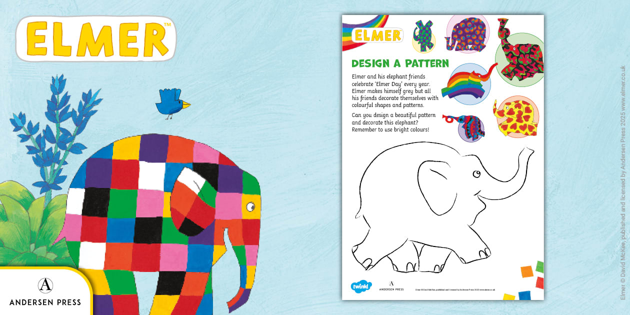 FREE! - Elmer: Design a Pattern Activity (Teacher-Made)