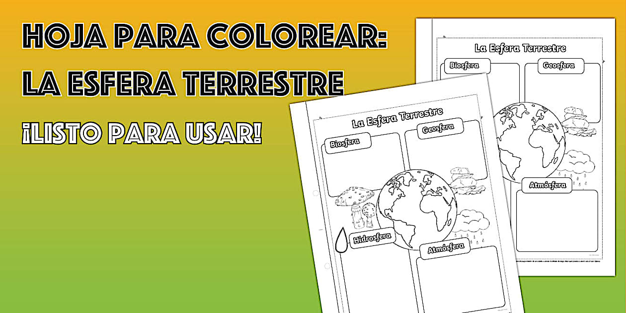Hoja para Colorear: La Esfera Terrestre