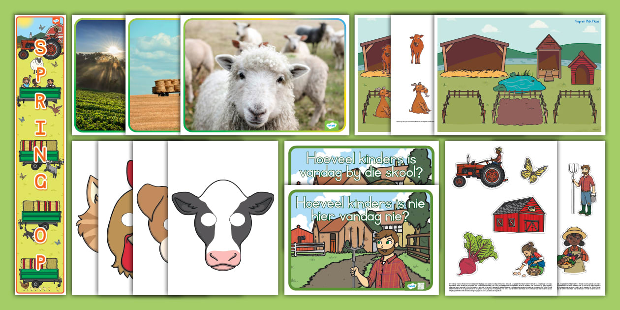 Klaskamer Tema Dekor Hulpbronpakket - Op die Plaas - Twinkl