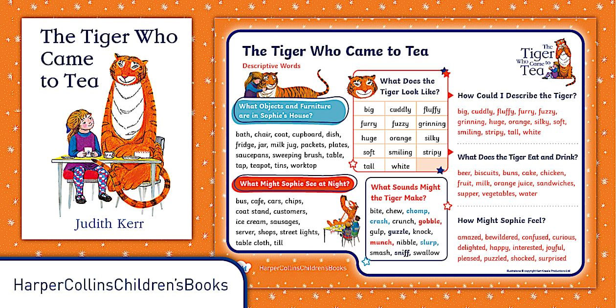 FREE! - Tiger Who Came to Tea Description Word Mat | Harper Collins