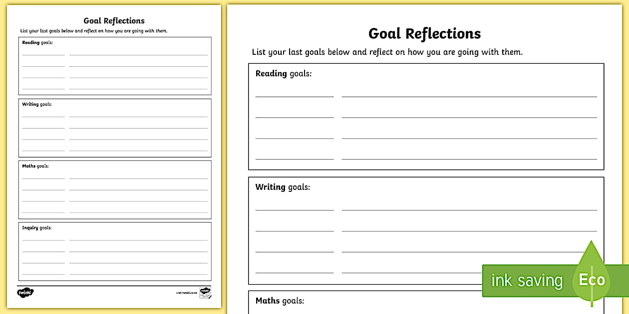 Student-Led Conference Goal Reflection Sheet (Teacher-Made)