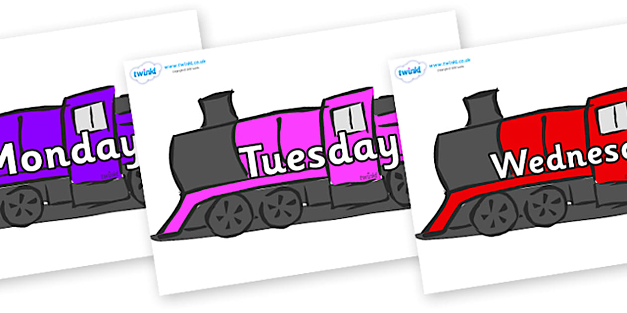 Days of the Week on Trains (teacher made) - Twinkl