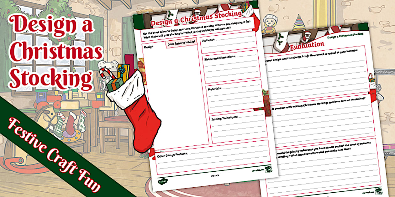 KS2 Design a Christmas Stocking Worksheet