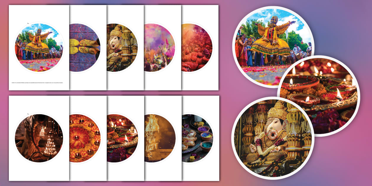Festivals of India Circle Cut-Outs (teacher made) - Twinkl
