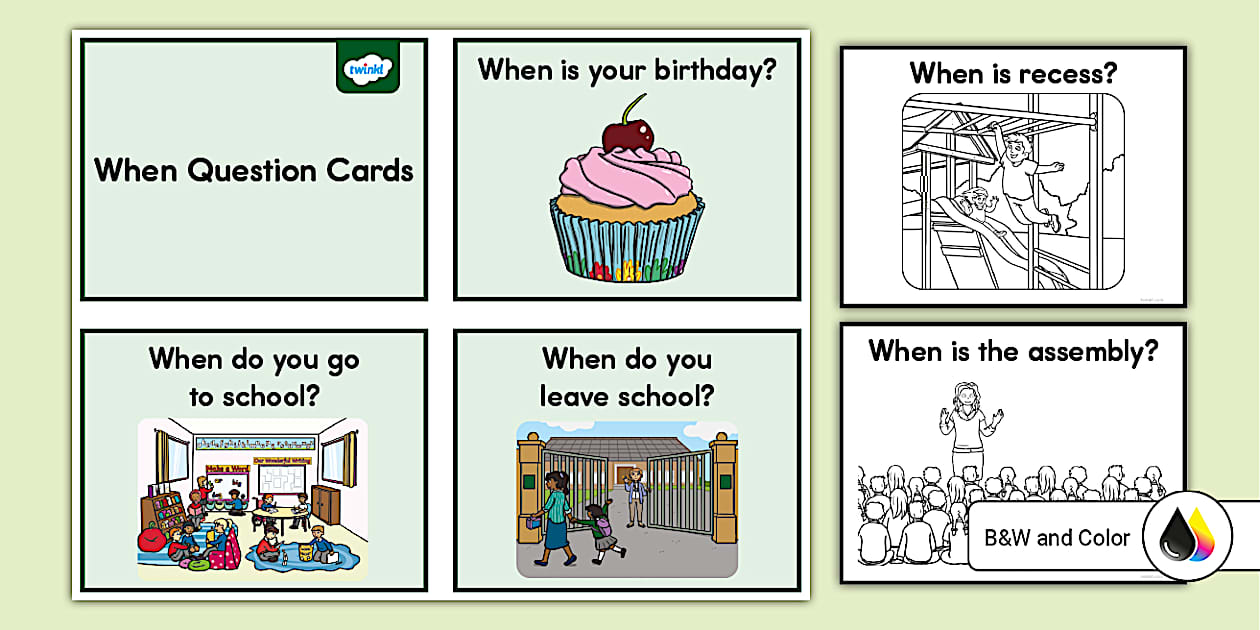 When Question Cards (Teacher-Made) - Twinkl