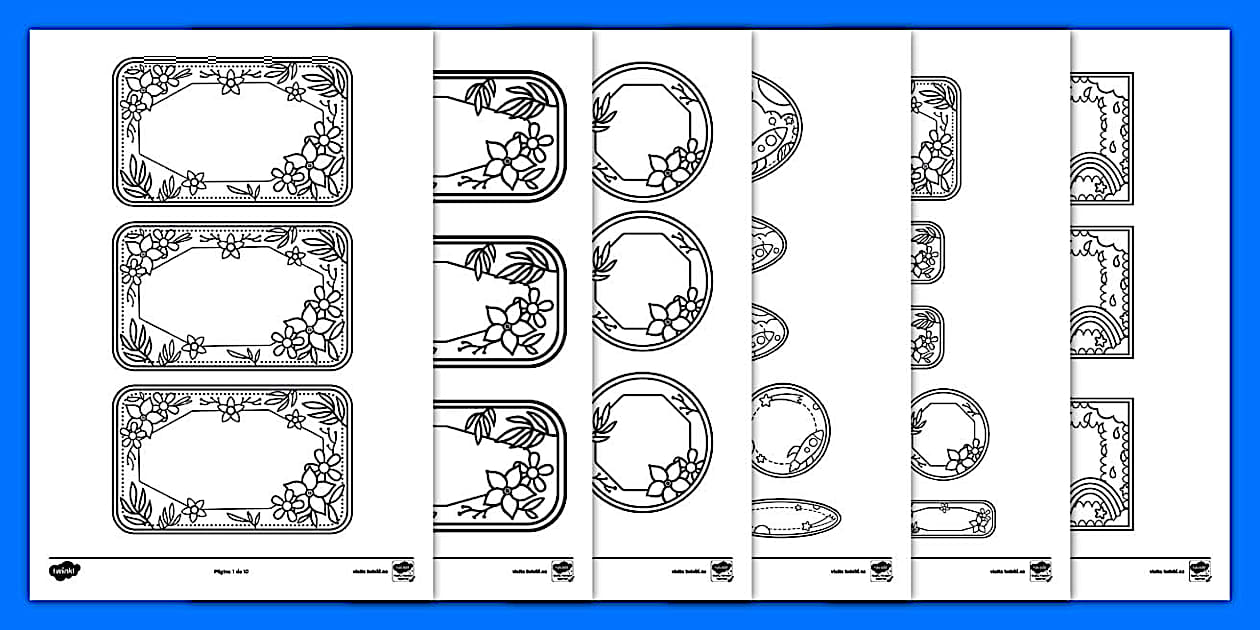 Marcos para imprimir etiquetas de material - Twinkl