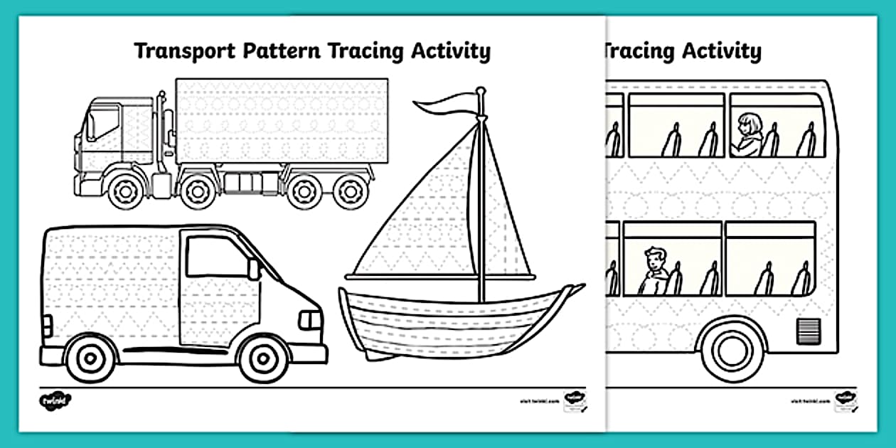 Transport Pattern Tracing Activity (Teacher-Made) - Twinkl