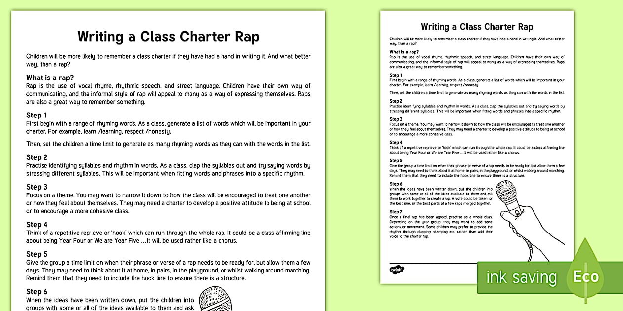 How to Write a Rap Song for Kids | Class Charter - Twinkl