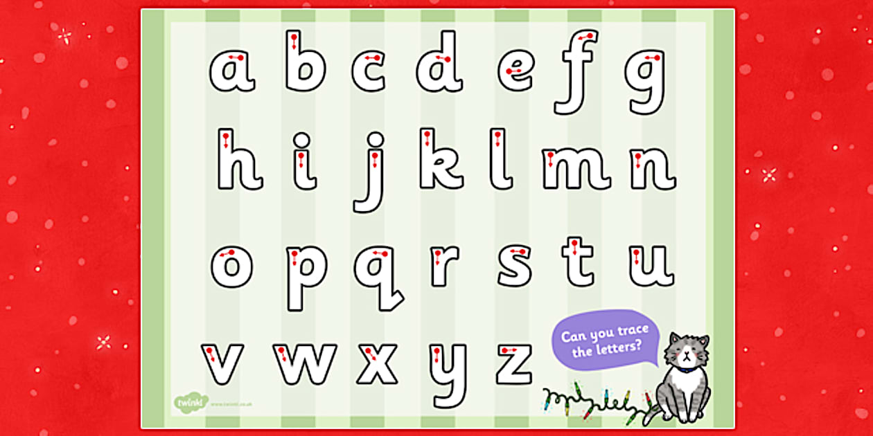 Cursive Christmas Cat Themed Letter Writing Worksheet