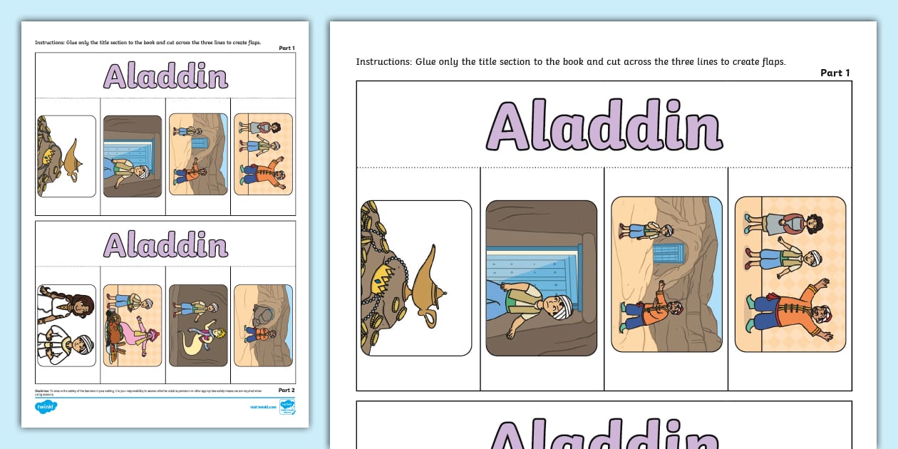 Aladdin Story Writing Flapbook (teacher made) - Twinkl