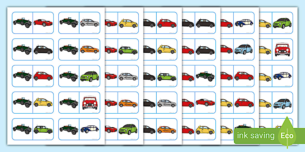 Car Dominoes - KS1 - Transport (teacher made) - Twinkl