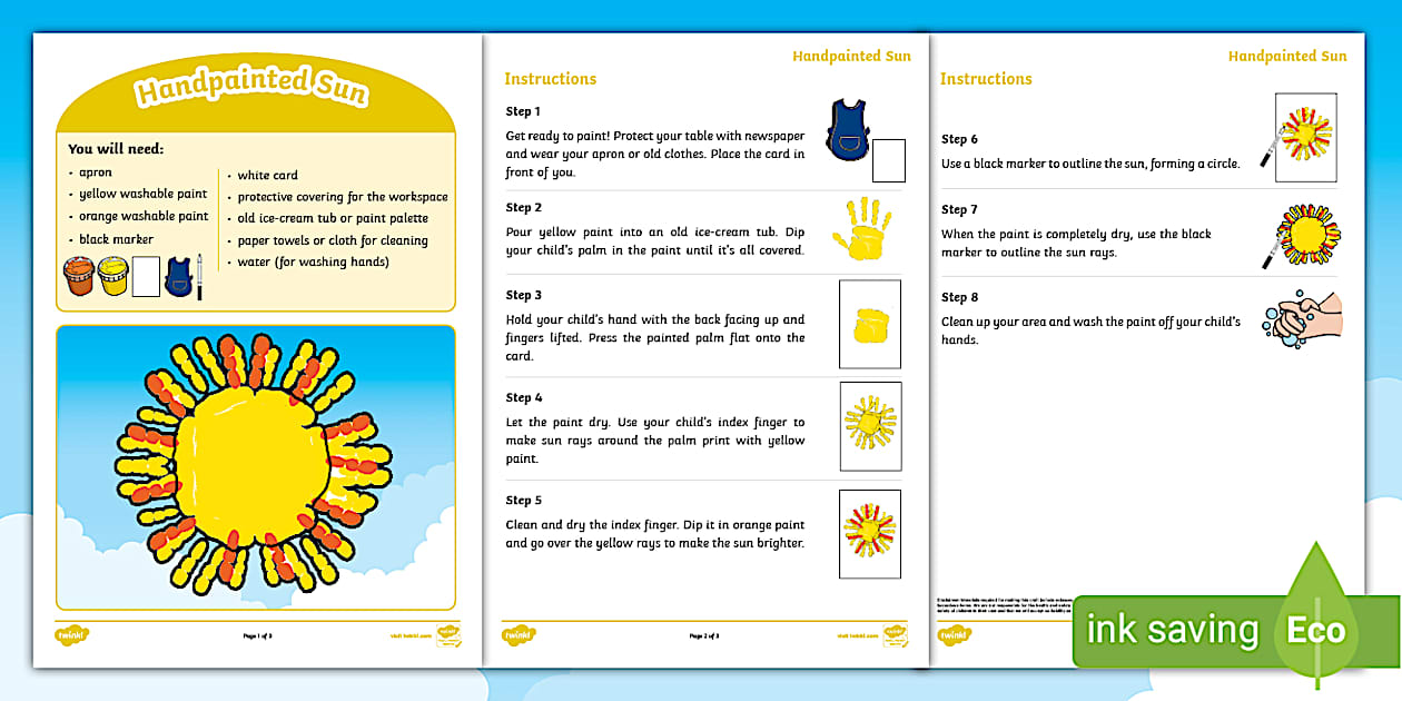 Hand-Painted Sun Craft (teacher made) - Twinkl