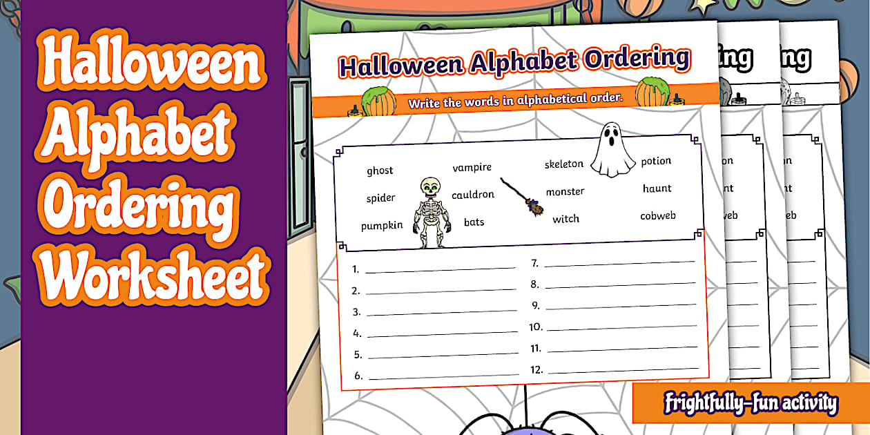 Halloween Alphabet Ordering Worksheet