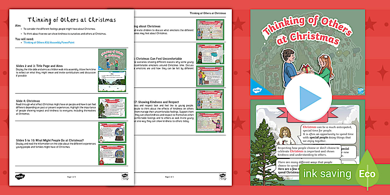 Thinking of Others at Christmas KS2 Assembly Pack - Twinkl