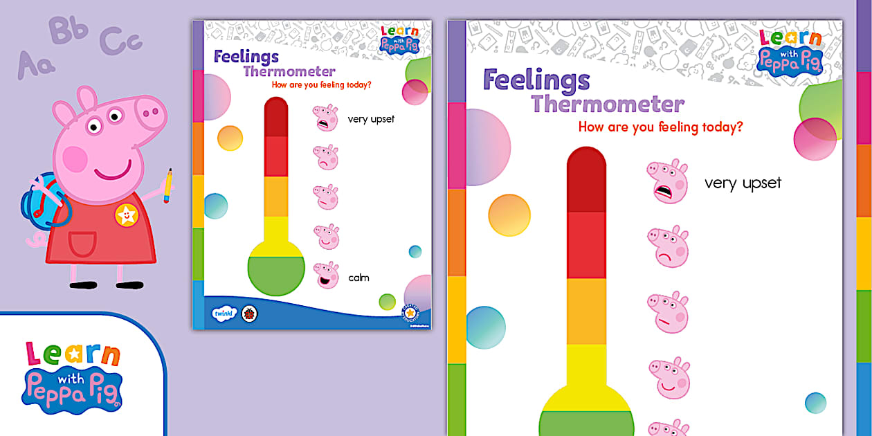 FREE! - Peppa Pig: Feelings Thermometer SEL Poster - Twinkl
