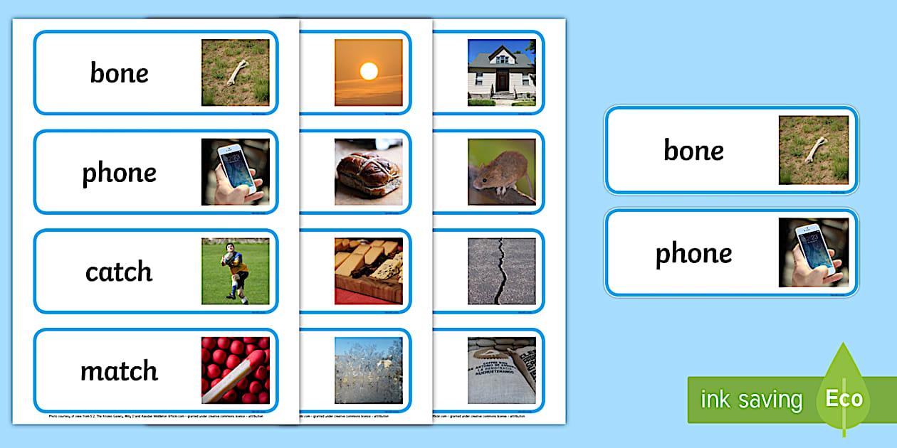 Editable Photo Rhyming Word Cards (teacher made) - Twinkl