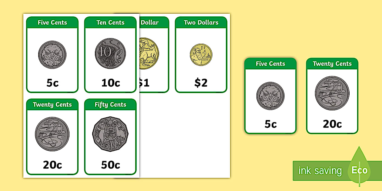SA Australian Coins Flashcards (teacher made) - Twinkl