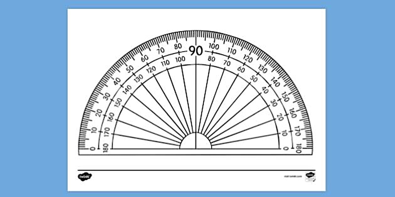 Transparent Protractor Colouring | Colouring Sheet - Twinkl