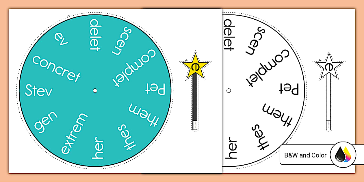 Magic e With e-e Words Spinner - Twinkl