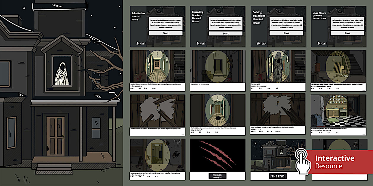 👉 Animated Algebra - Haunted House - Twinkl
