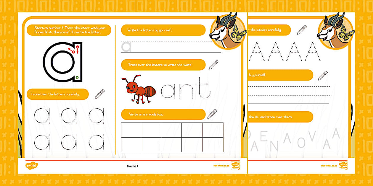 Grade 1 Letter Formation Mats - Aa (teacher made) - Twinkl